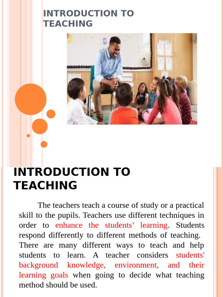 1-Unit-1, Intro To Teaching 1 | PDF | Teachers | Learning