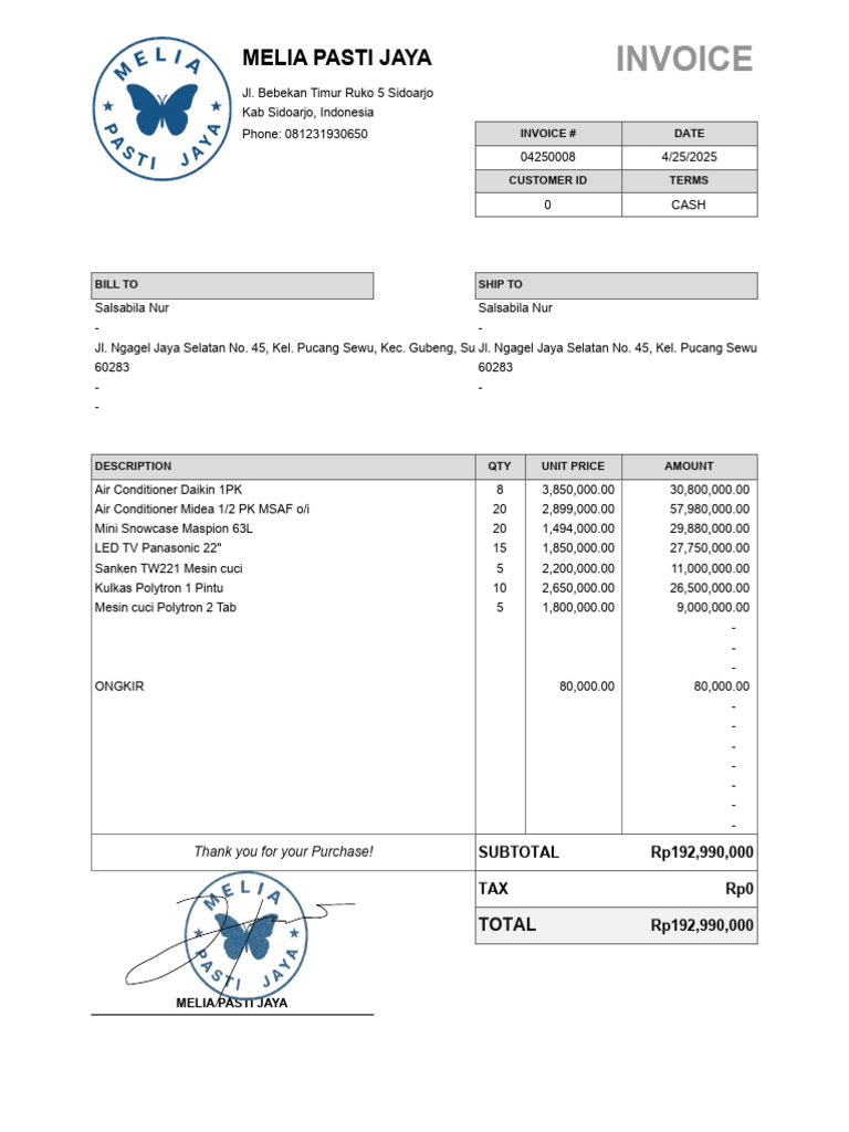 Salinan Dari Billing Invoice APR - 8 | PDF