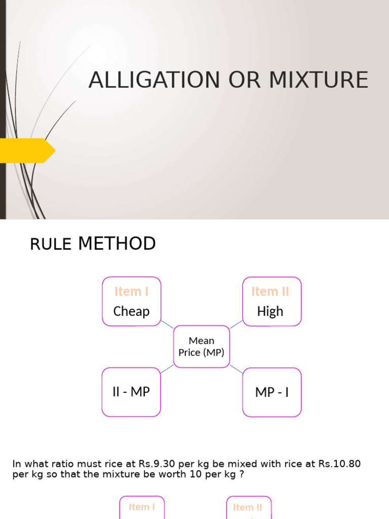 ALLIGATION OR MIXTURE | PDF | Ratio | Litre