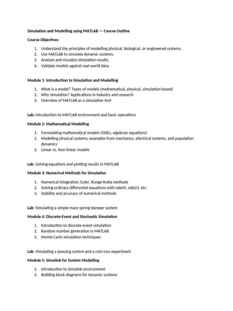 Simulating and Modelling | PDF