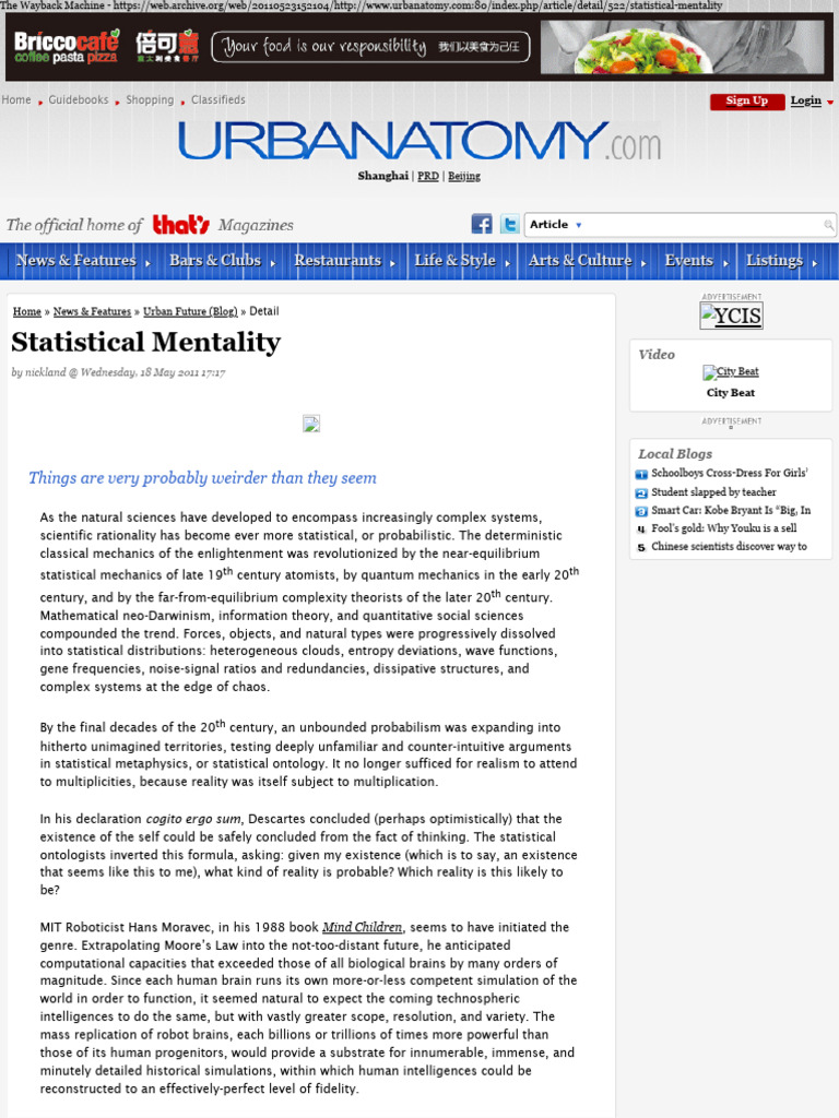 Statistical Mentality Article That's Magazines - Shanghai, Beijing ...