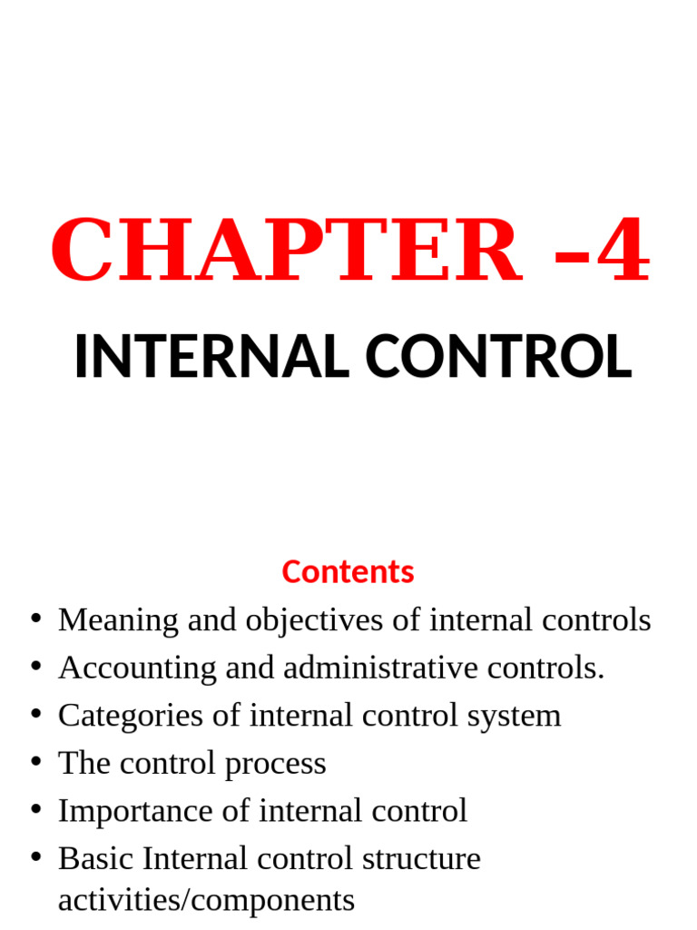 Chapter 4 - Internal Control | PDF | Internal Control | Risk