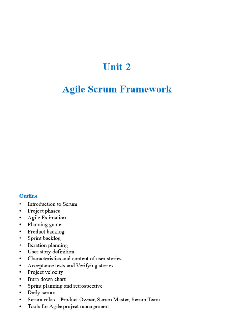 Agile Scrum Framework Unit 2 | PDF | Scrum (Software Development) | Agile Software Development