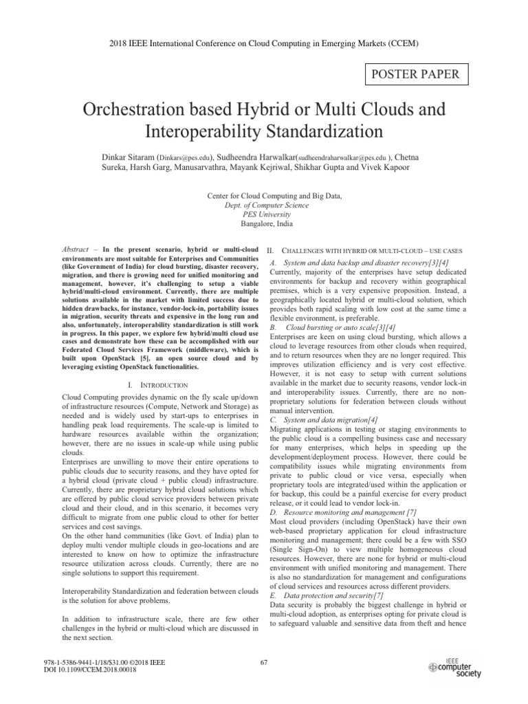 Orchestration Based Hybrid or Multi Clouds and Interoperability Standardization | PDF | Cloud ...
