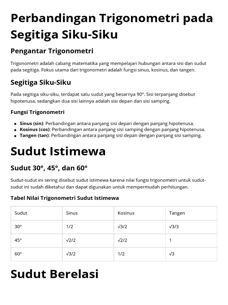 Perbandingan Trigonometri Pada Segitiga Siku-Siku - 20250518 - 131756 - 0000 | PDF