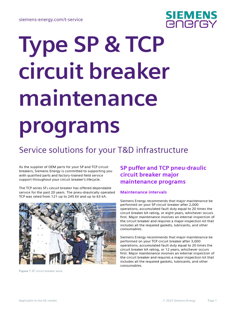 SP & TCP Circuit Breaker Maintenance Guide | PDF | Valve | Capacitor