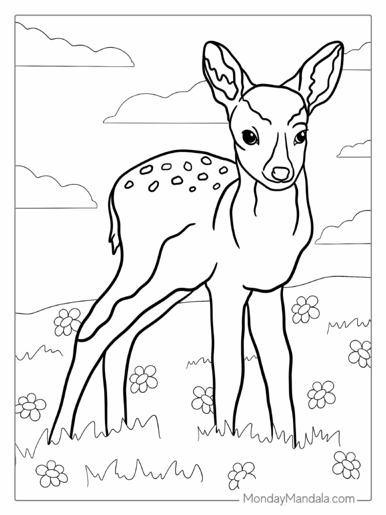 Deer-Fawn-Coloring-Page-For-Kids | PDF