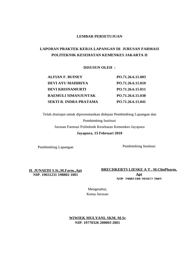 Lembar Persetujuan | PDF