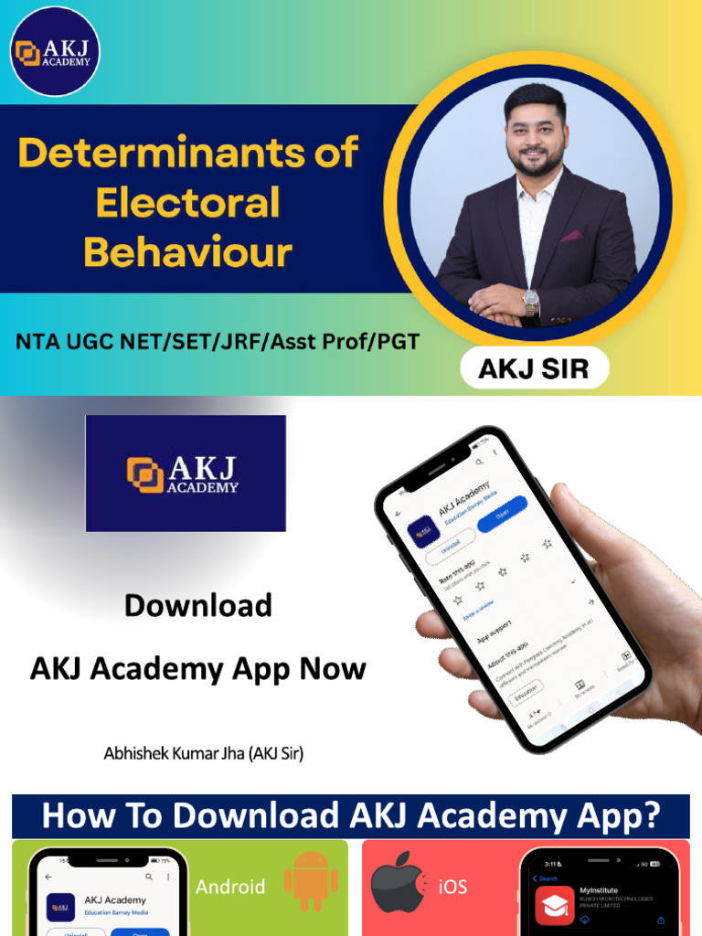 6 (English) Determinants of Electoral Behaviour AKJ Academy by Abhishek Kumar Jha | PDF