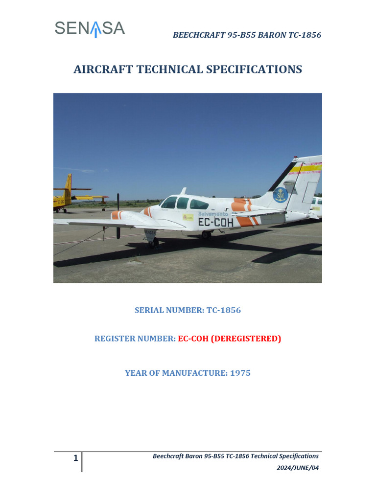 Aircraft Sales Notebook BARON 95B55 EC-COH | PDF | Aircraft ...