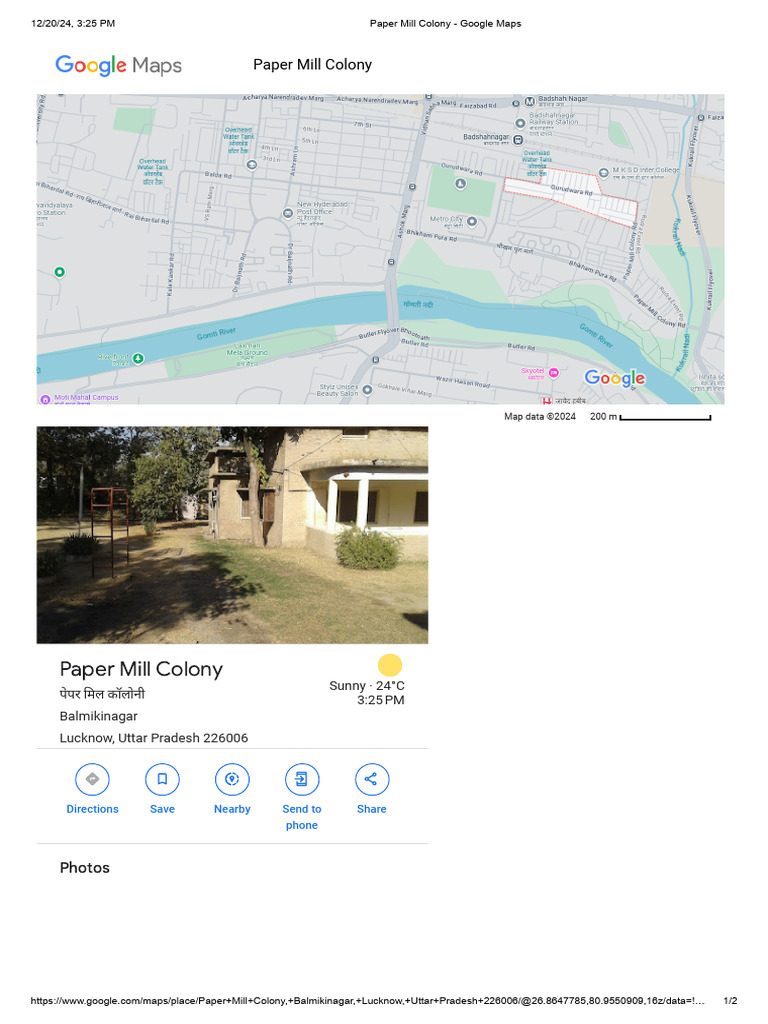 Paper Mill Colony - Google Maps | PDF