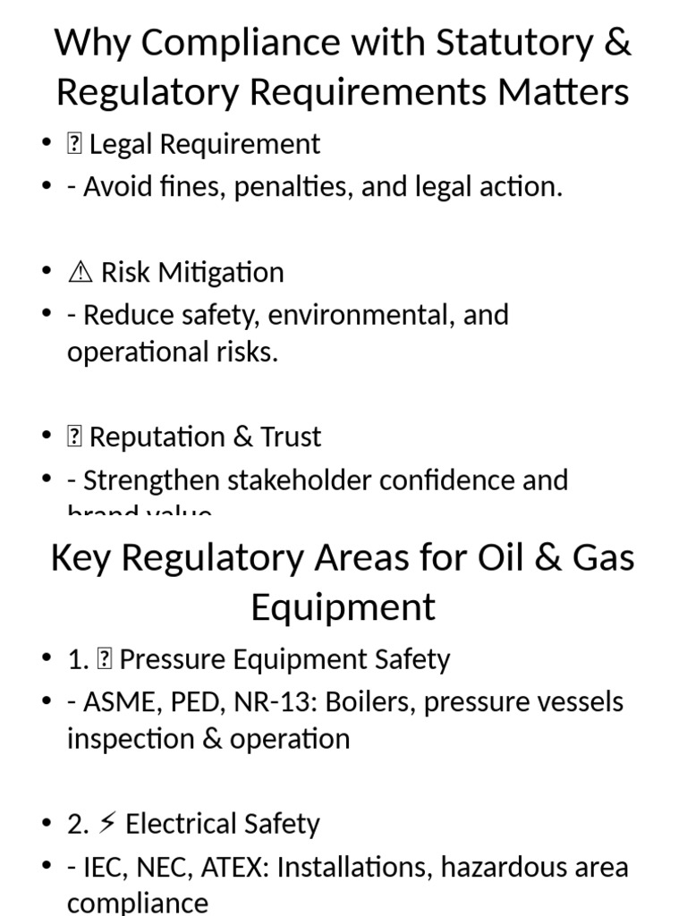 Key Regulatory Areas Oil Gas | PDF