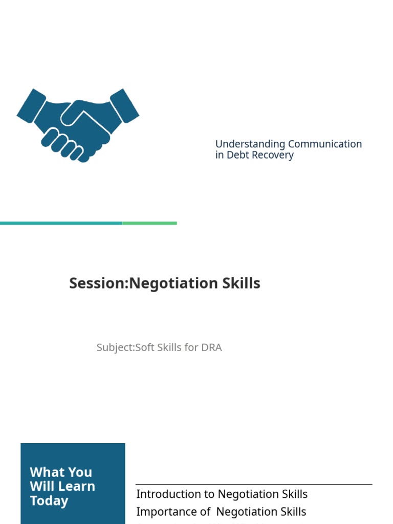 Debt Recovery Negotiation Skills | PDF | Negotiation | Debtor
