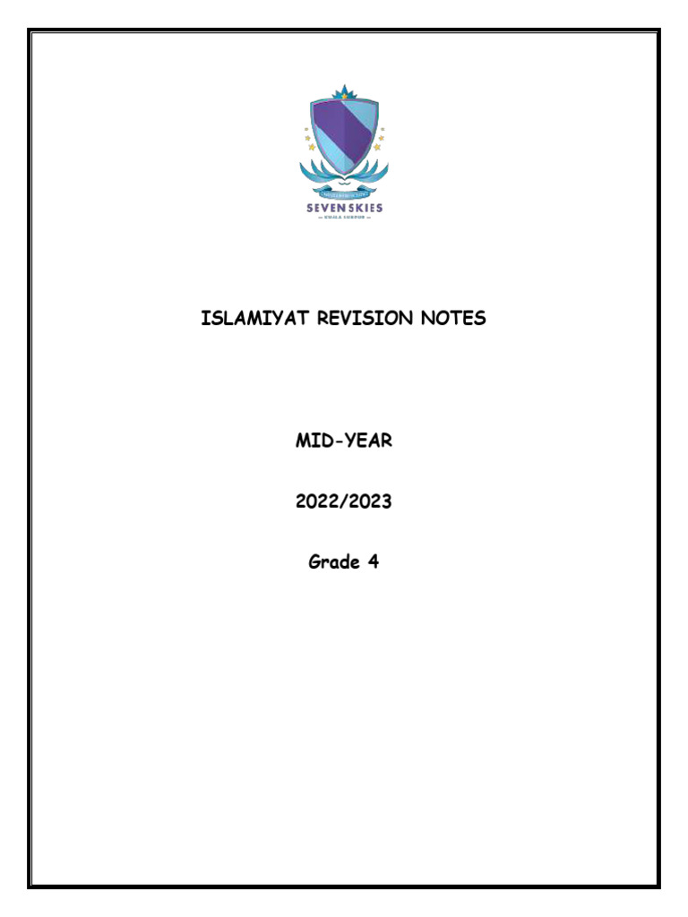 Grade 4 Islamiyat Revision Notes | PDF | Muhammad | Abrahamic Religions