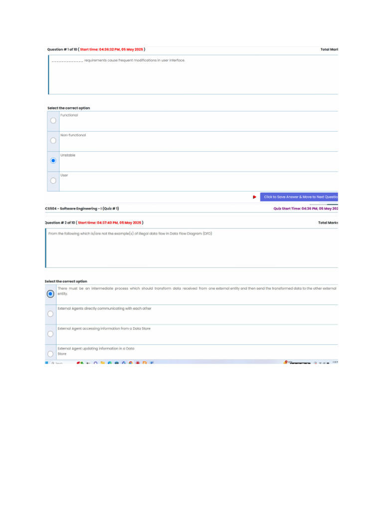 CS 504 Quiz 1 Solution Spring 2025 | PDF