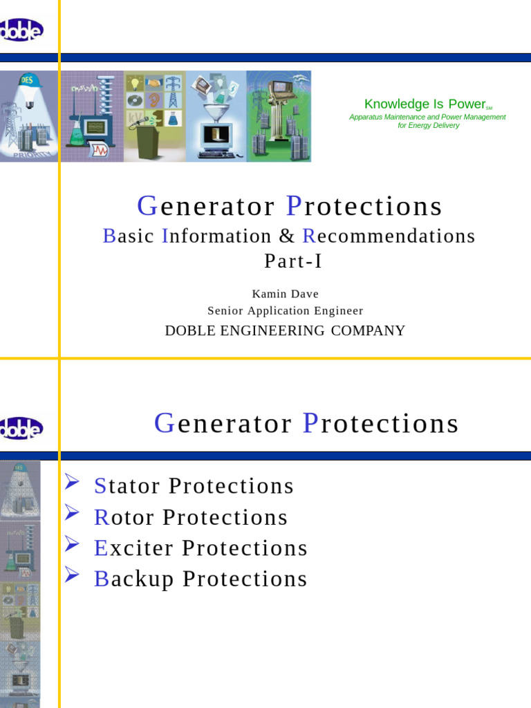 Generator Protection - Doble Engineering | PDF | Transformer | Electric Generator
