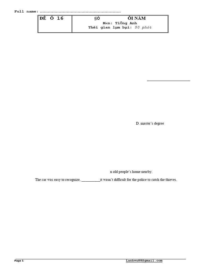 ĐỀ SỐ 16 17 E11.KEY | PDF | Cyberbullying | Bullying