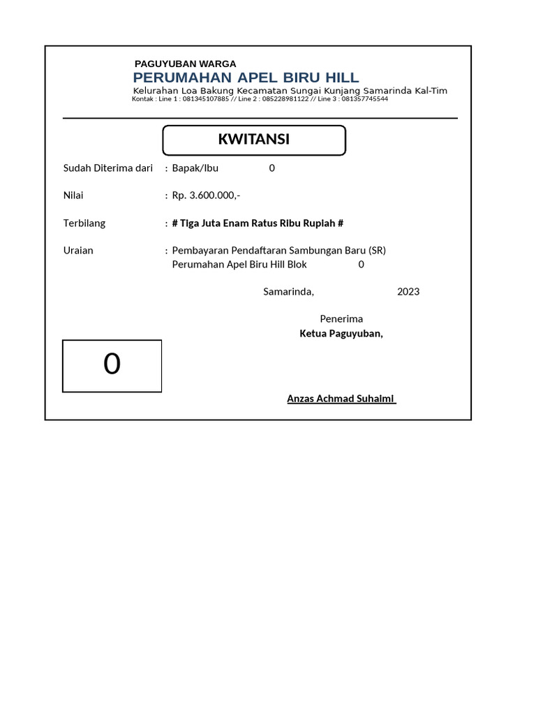 Kwitansi SR | PDF