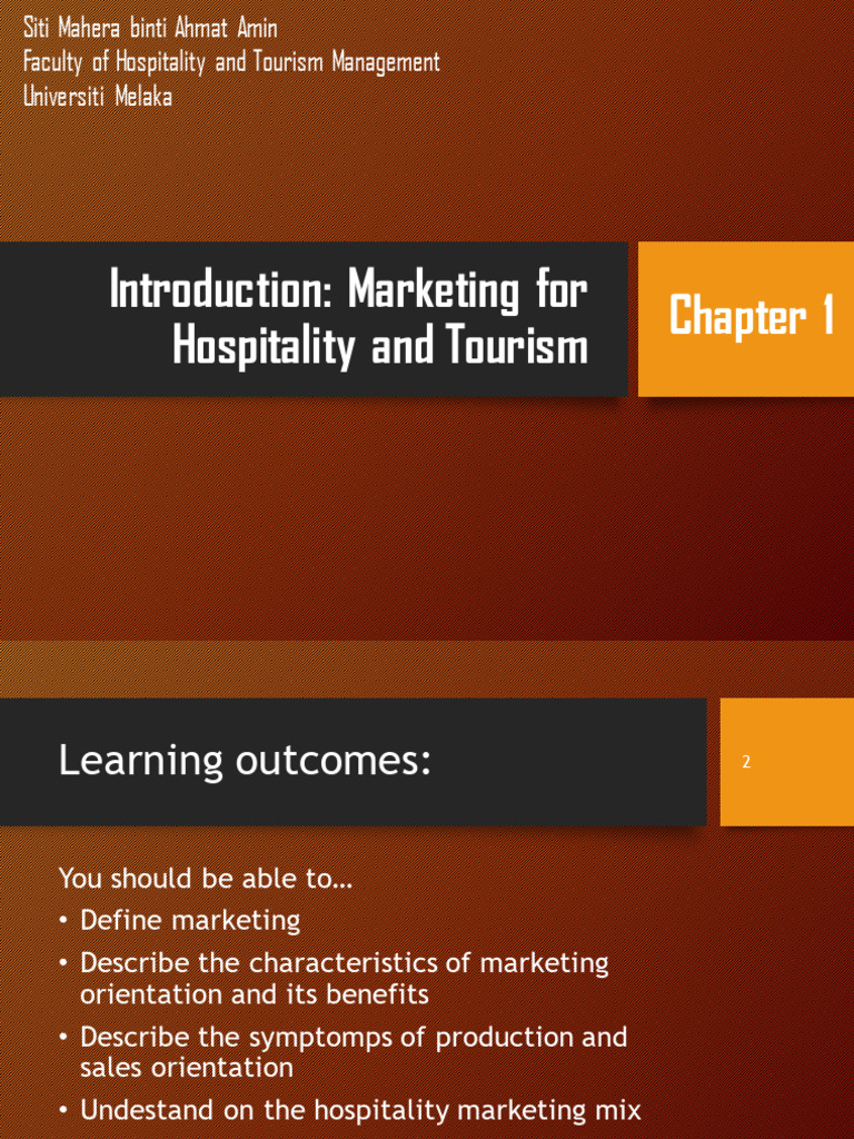 Chapter 1 (Marketing For Hospitality) | PDF | Marketing | Customer