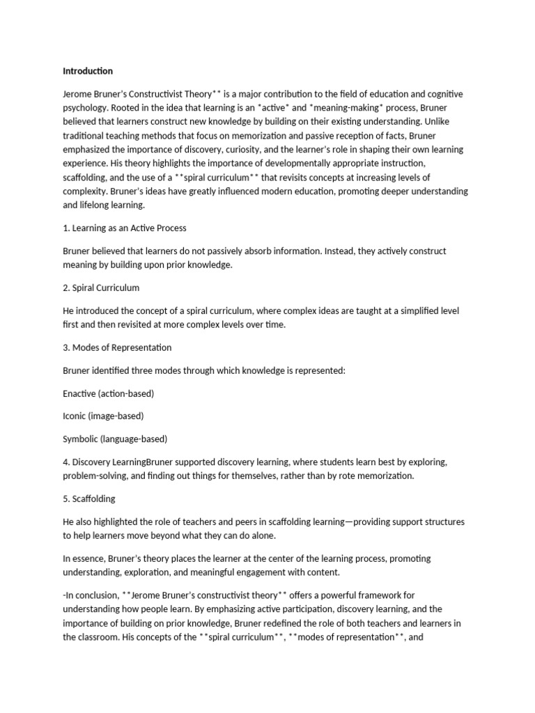 Introduction-WPS Office | PDF | Constructivism (Philosophy Of Education) | Learning