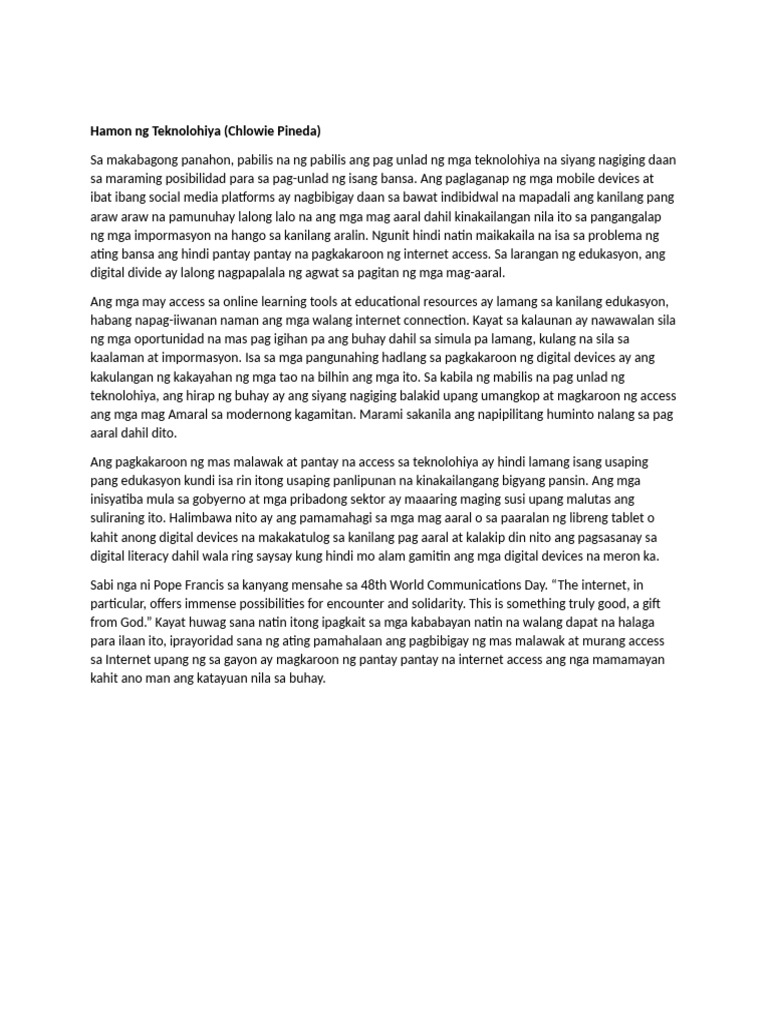 Hamon NG Teknolohiya | PDF