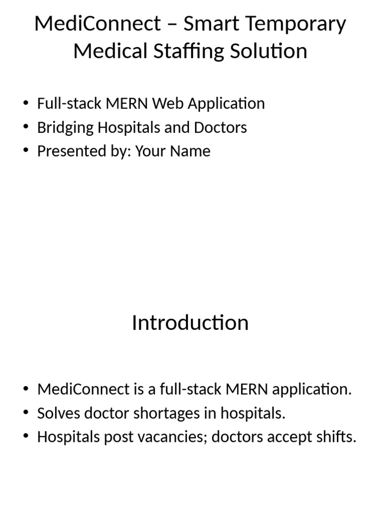 MediConnect Presentation | PDF