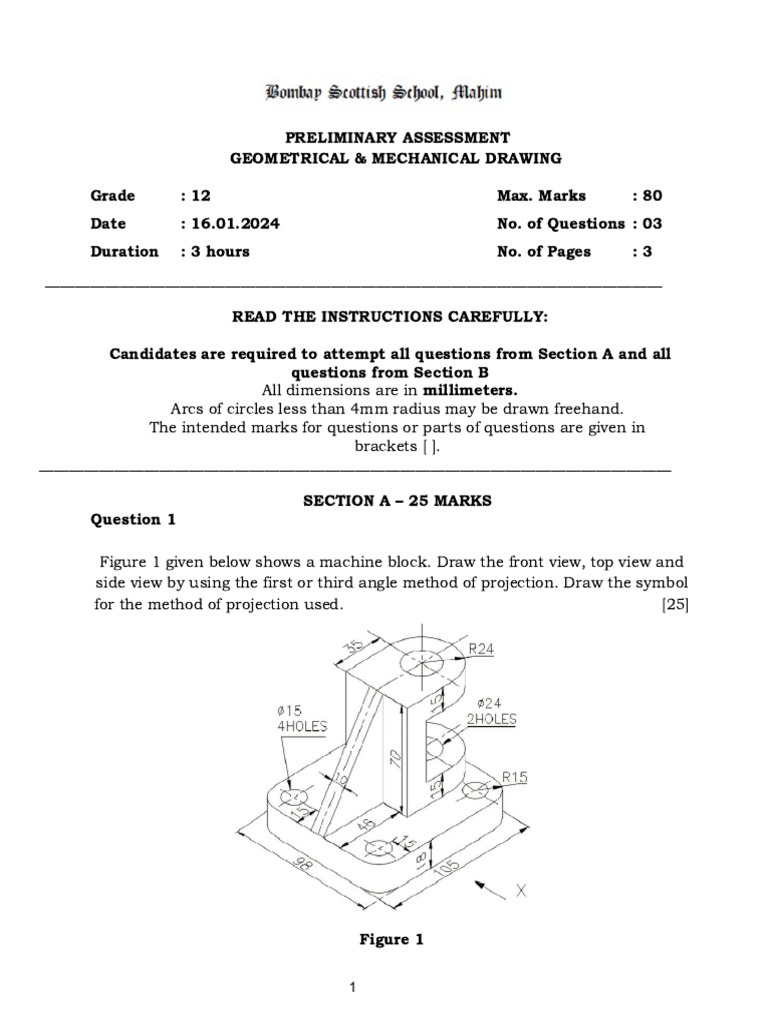 Grade 12 Gmd Prelim Examination 2024 Pdf Mechanical Engineering