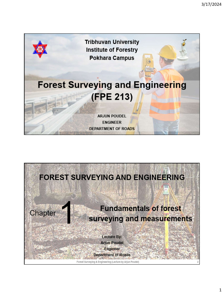 Forest Survey and Engineering All Chapters | PDF | Surveying | Accuracy ...
