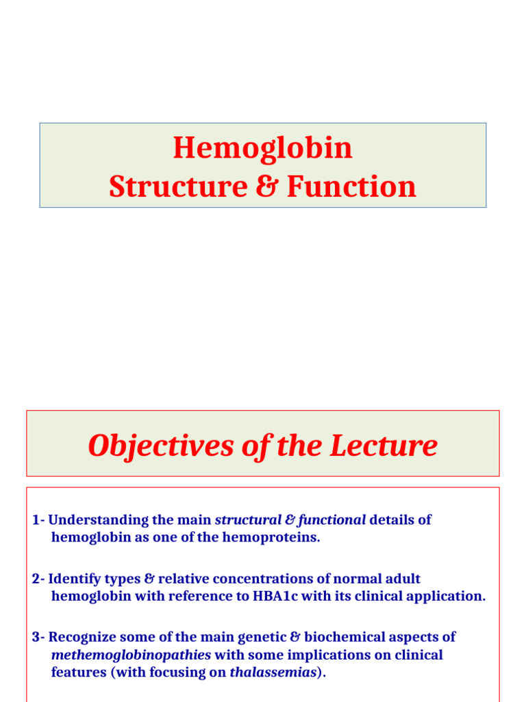 Hemoglobin HMIM 224 | PDF | Hemoglobin | Glycated Hemoglobin