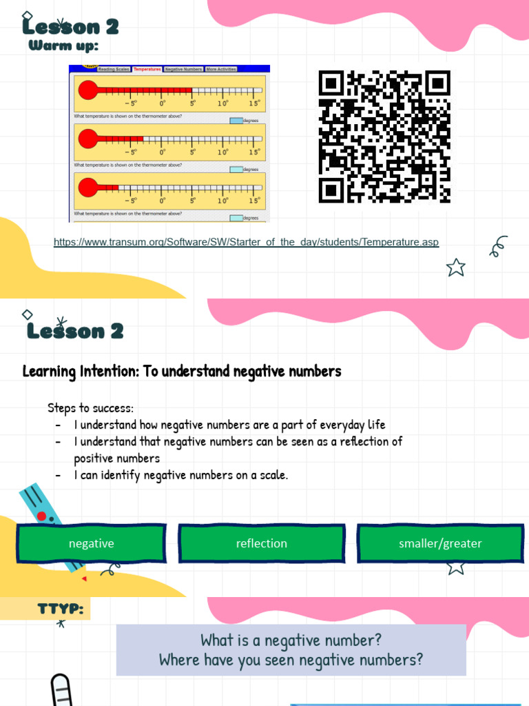 Understanding Negative Numbers in Year 6 | PDF | Temperature