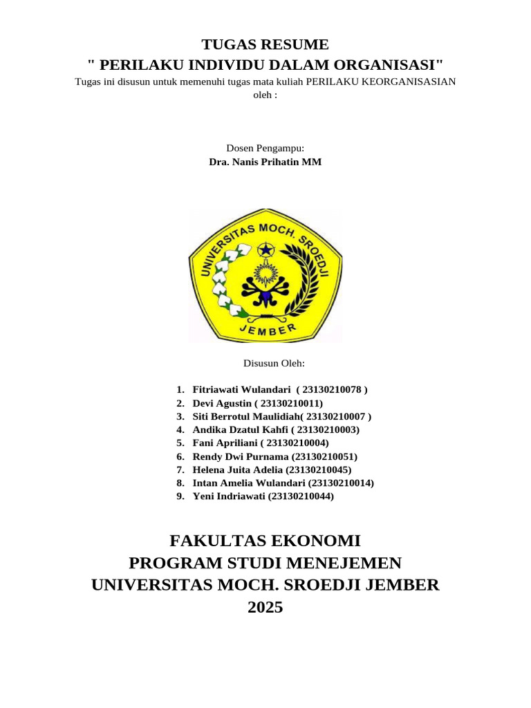 Resume Bu Nanis Perilaku Individu | PDF