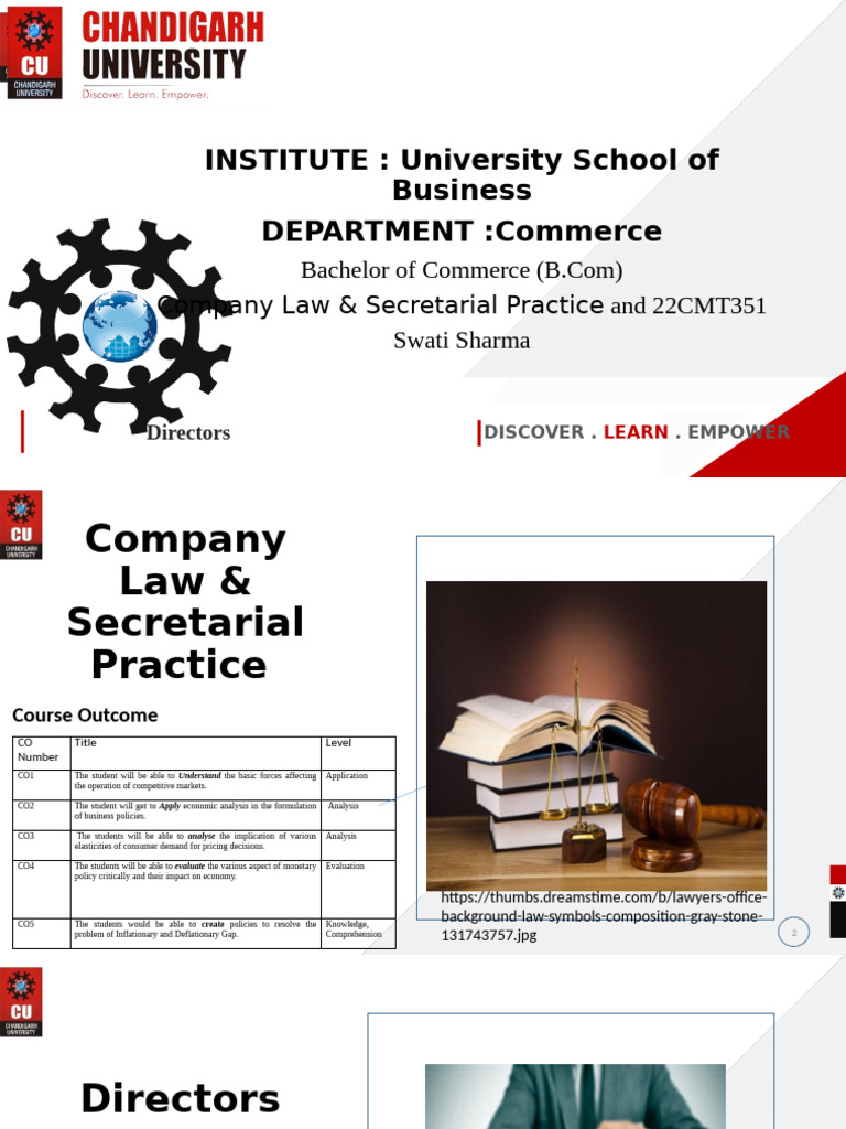 PPT 3.1.2(Lecture 33^J34^J35) | PDF | Board Of Directors | Judgment (Law)