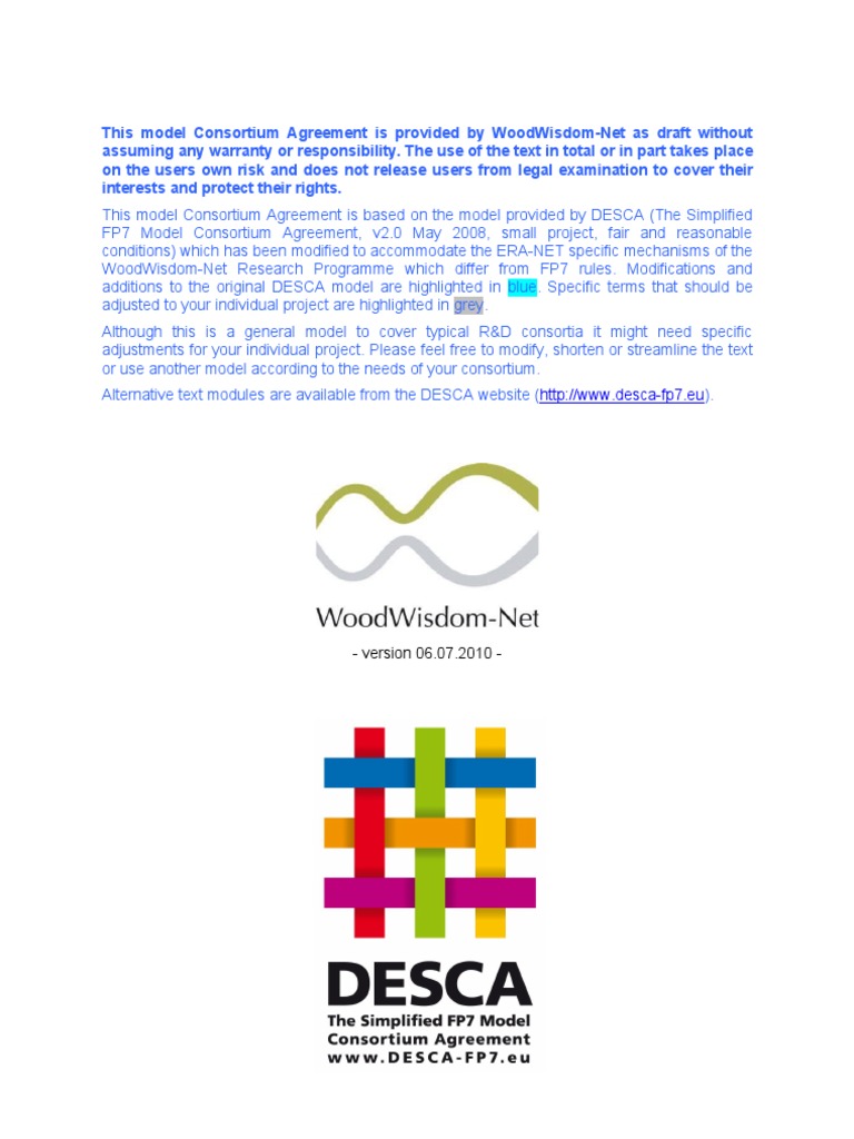 Consortium Agreement Model | PDF | Ownership | United Nations General ...