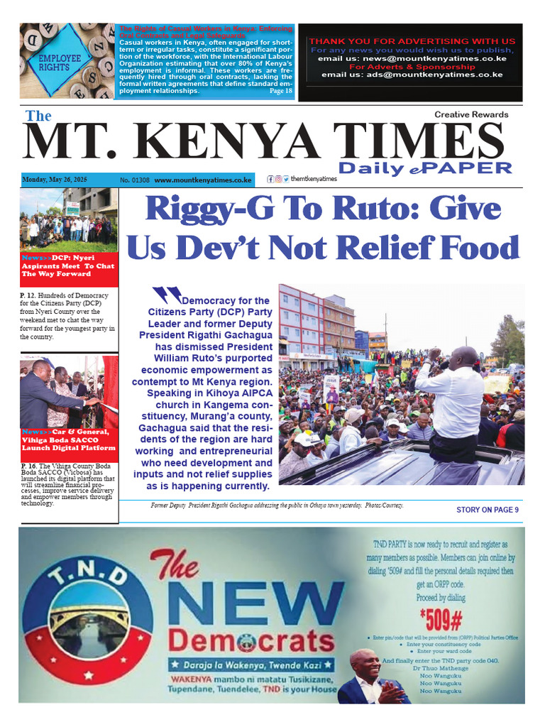 May 26, 2025 Mt Kenya Times ePAPER | PDF | Africa | Kenya