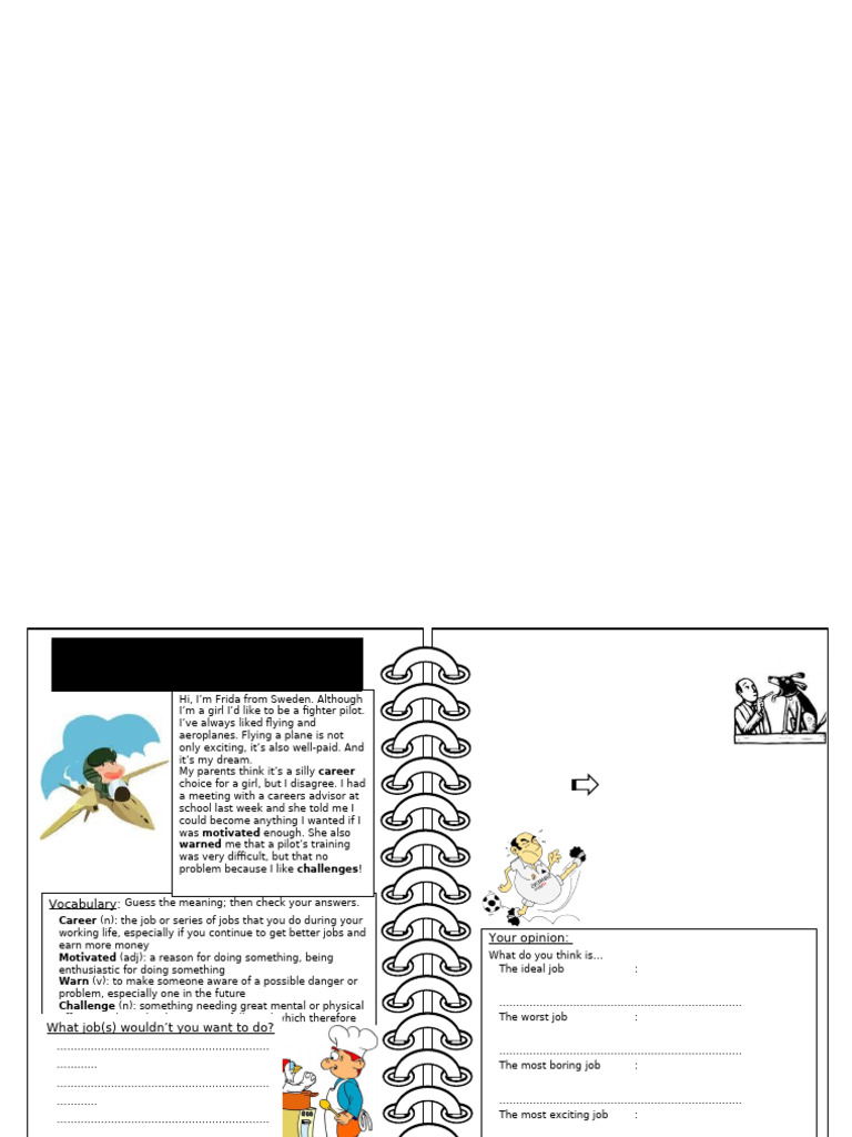 Four Skills Worksheet I Want To Be A Pilot | PDF | Cognition | Learning