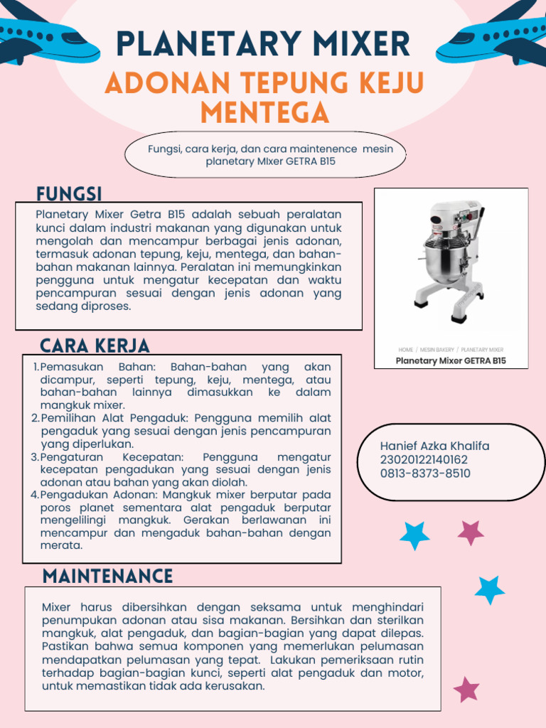 Hanief Azka Khalifa - 23020122140162 - Planetary Mixer Getra B15 | PDF