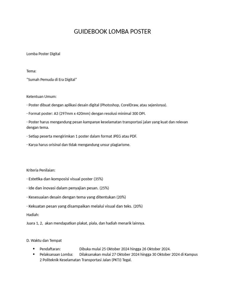 Lomba Poster Digital PKTJ 2024 | PDF