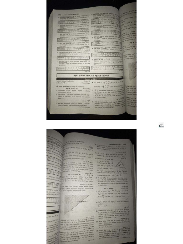 Optional Math Model Sets Class 10 | PDF