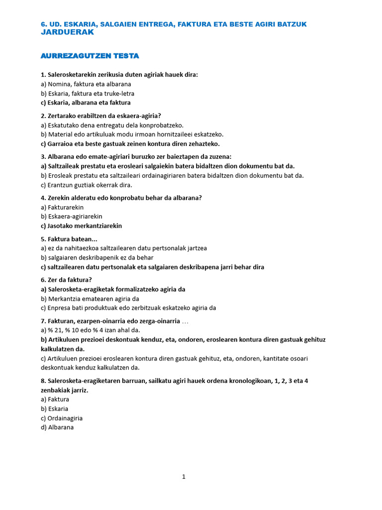 Logistika Ud6 Ariketak | PDF