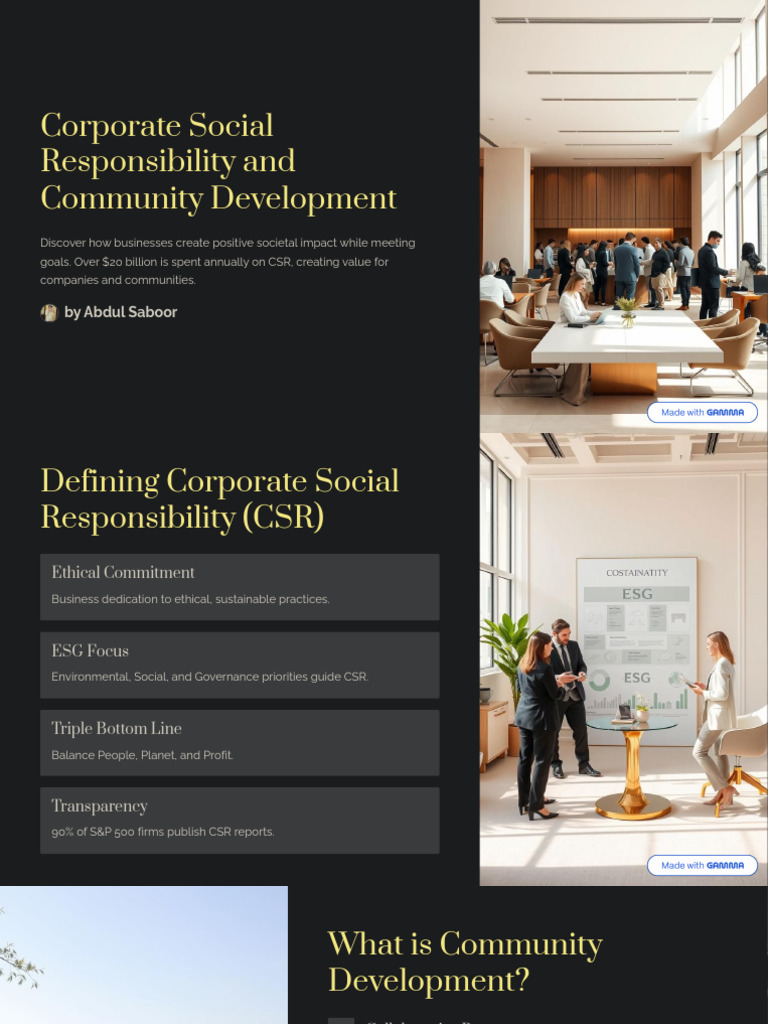Corporate Social Responsibility and Community Development | PDF