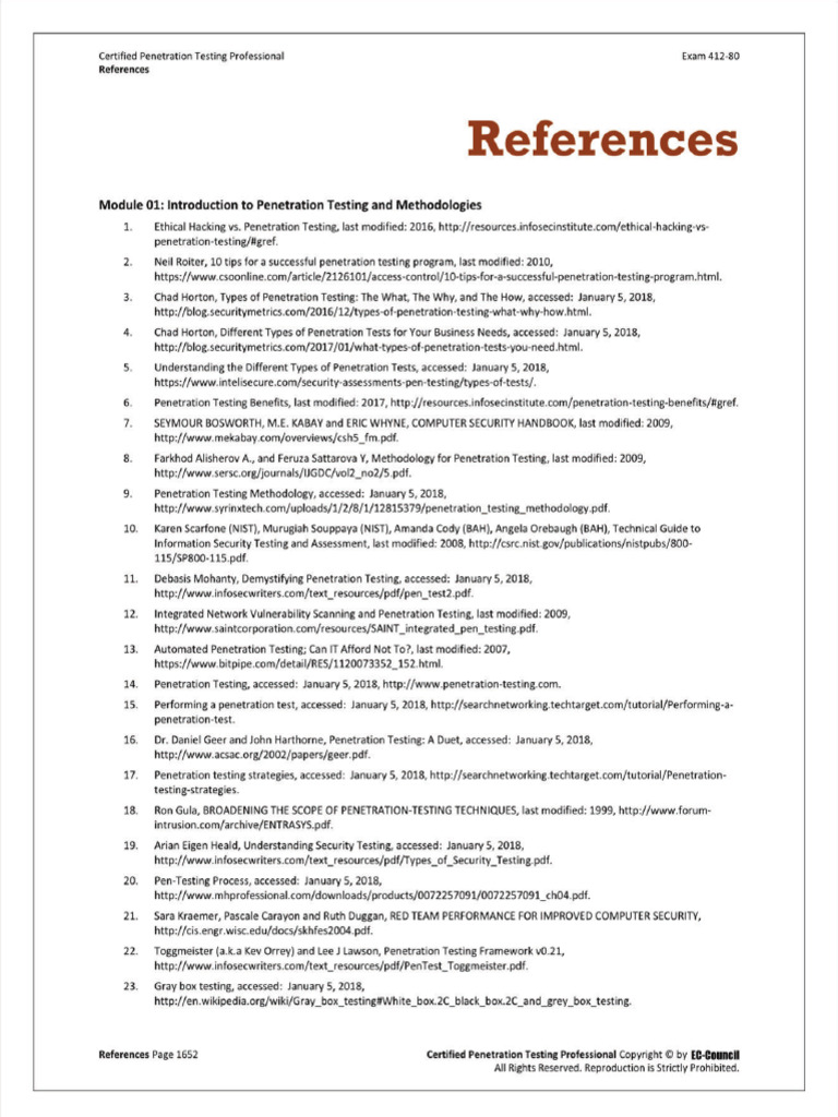 CPENT Module 00 Reference-Unlocked | PDF