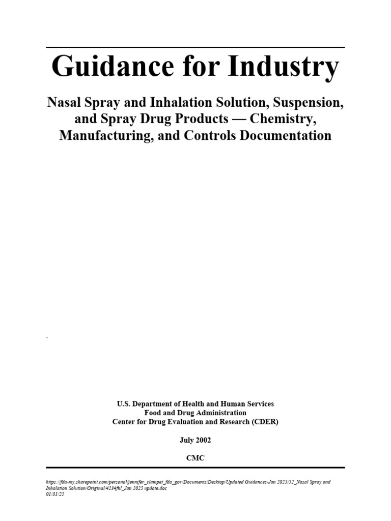 Nasal Spray and Inhalation Solution, Suspension | PDF | Pharmaceutical ...