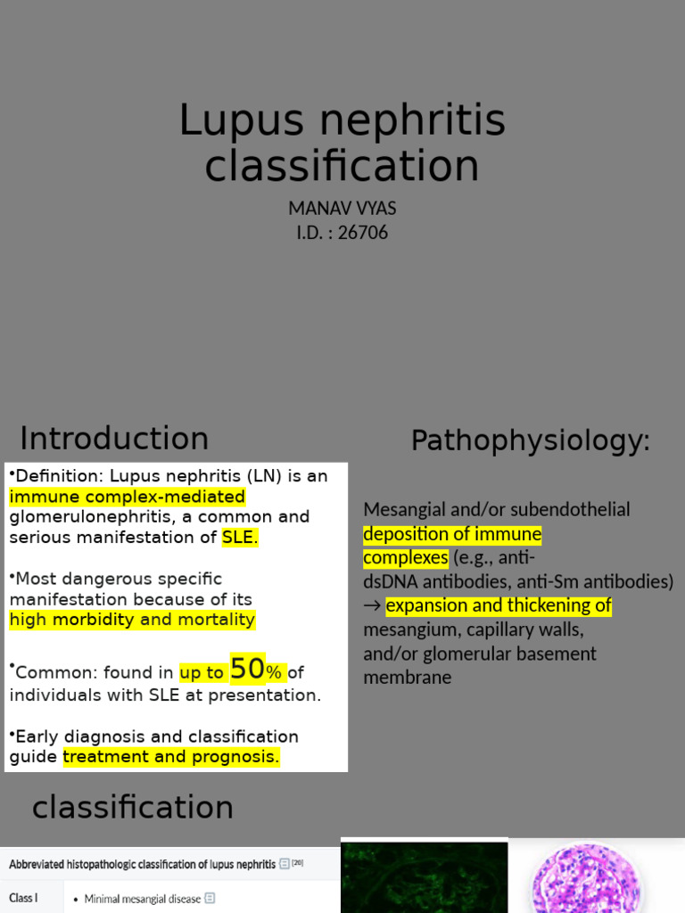 Lupus Nephritis Classification | PDF | Diseases And Disorders ...