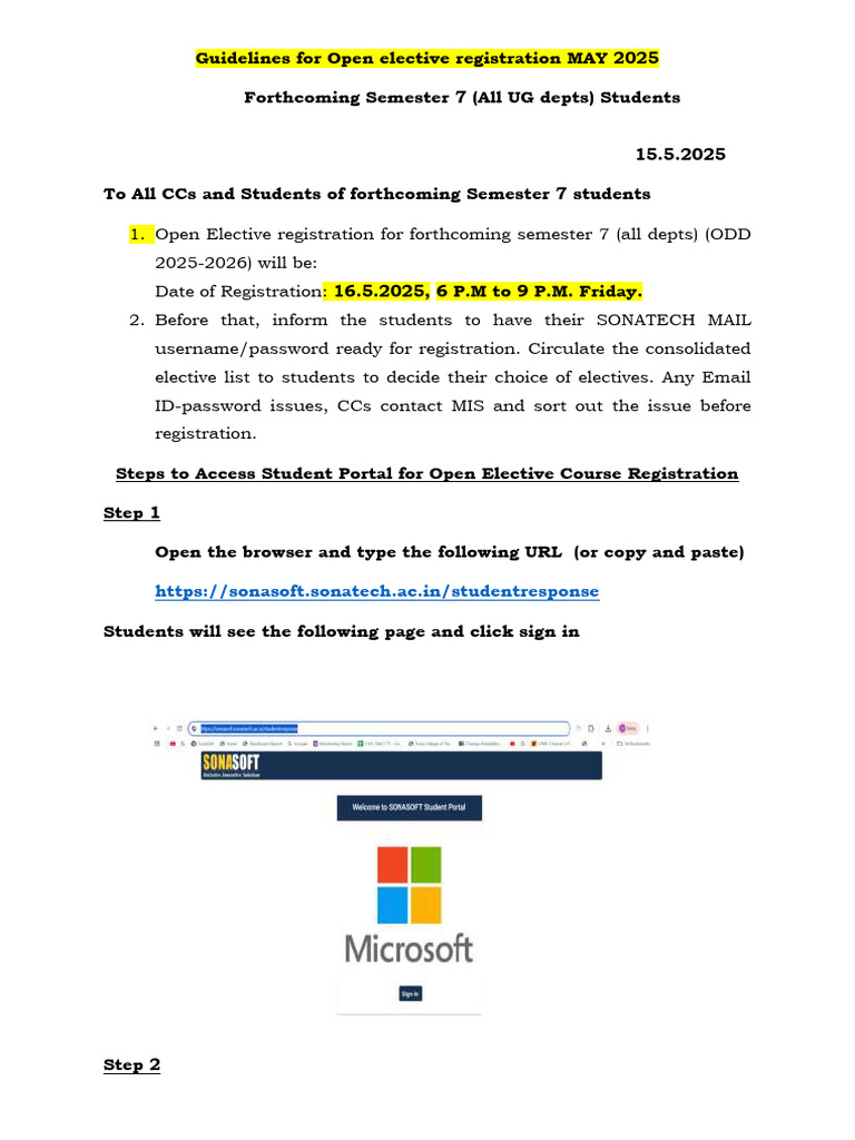 Guidelines For Open Elective Registration MAY 2025 | PDF | Computer ...