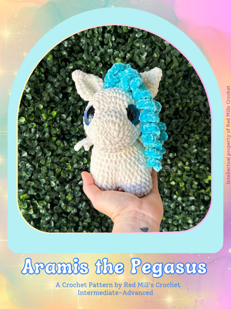 Red Mills Crochet Emily Sorrell Aramis The Pegasus English | PDF | Crochet | Textile Arts