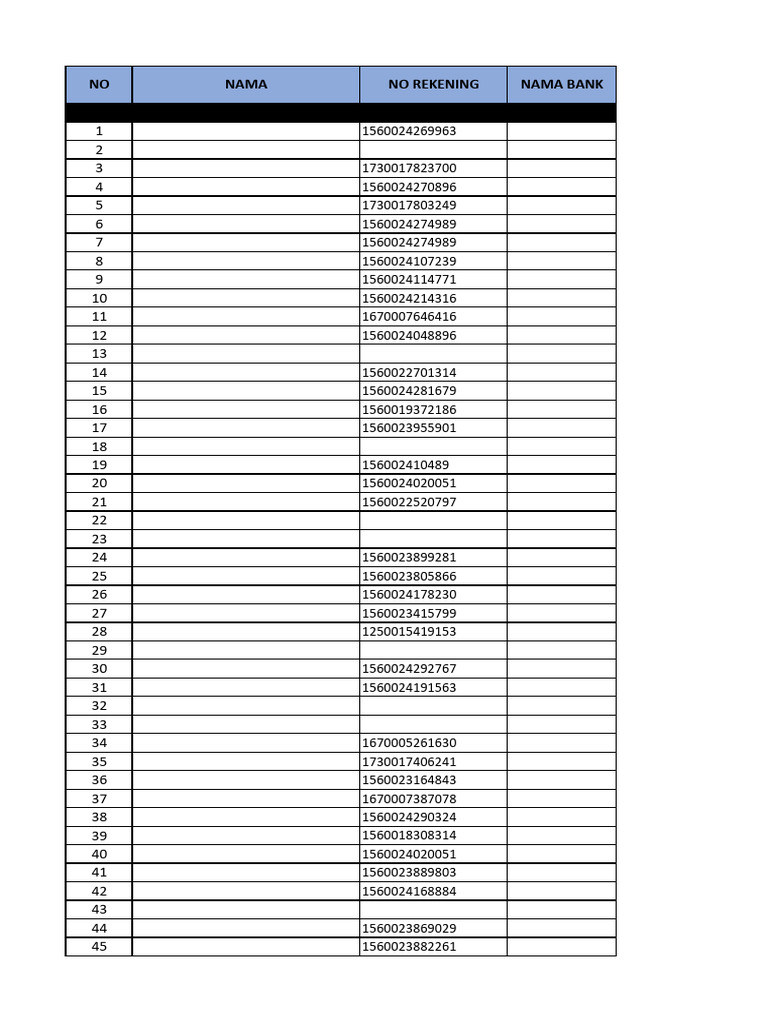 Rekening JNT Gudang | PDF