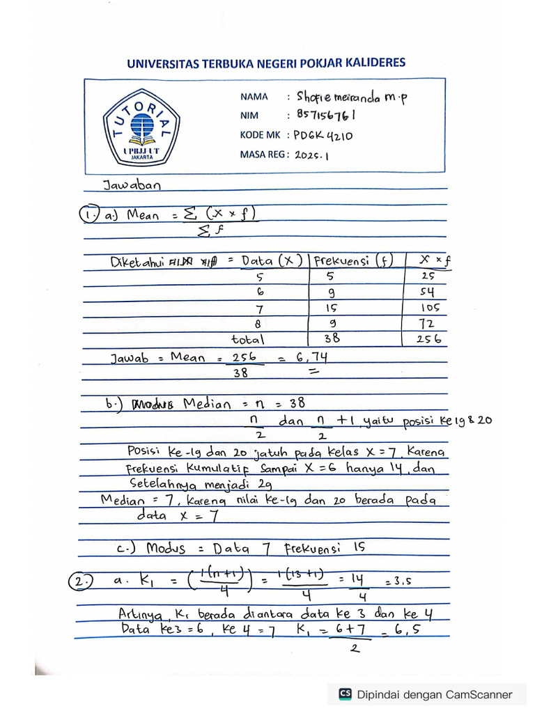 Tugas Wajib 2 Statistika Pendidikan | PDF