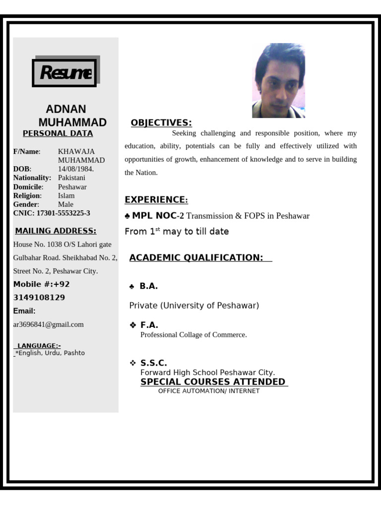 Adnan CV | PDF