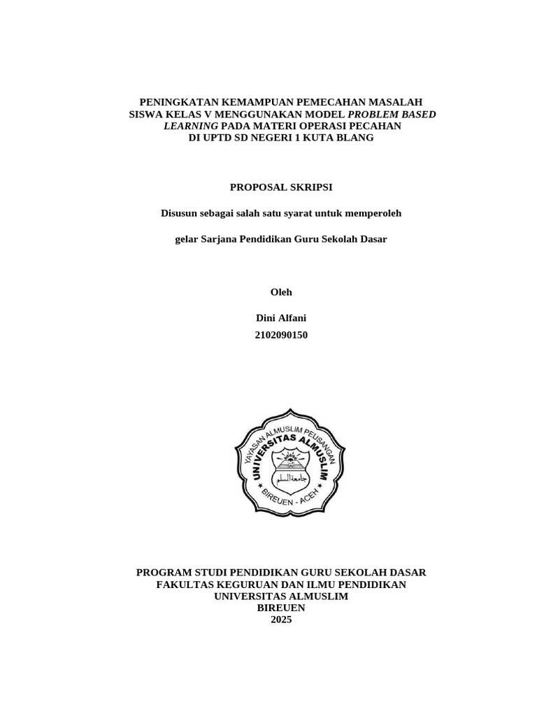 Proposal Dini Alfani Contoh OK | PDF