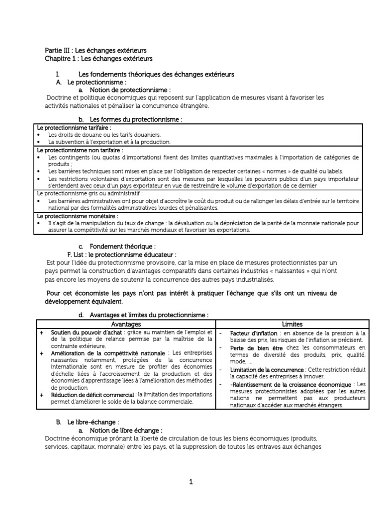 Protectionnisme éducateur et échanges | PDF | Protectionnisme | Libre ...